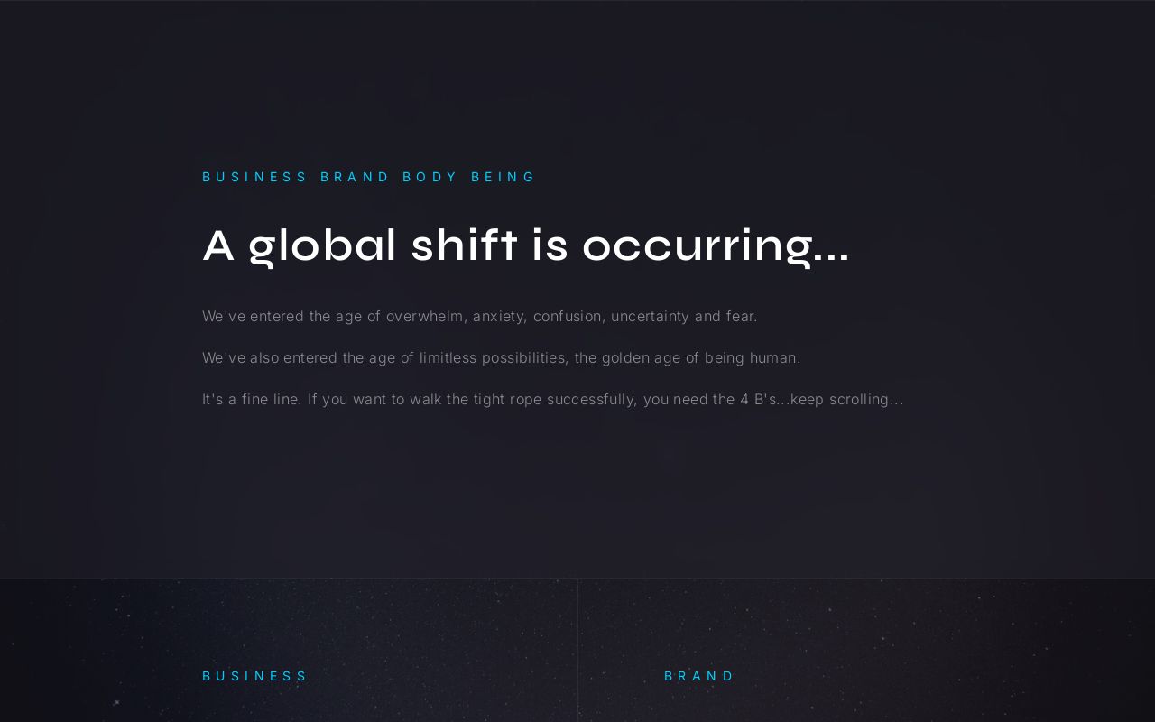 The 4 B's landing page